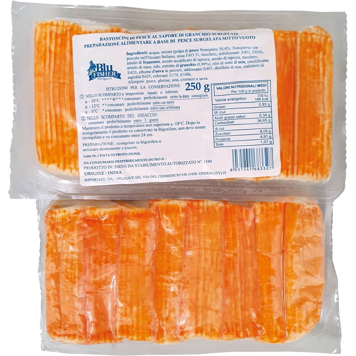 Vendita BASTONCINI DI SURIMI DI GRANCHIO SOTTOVUOTO CONGELATI PESO ...