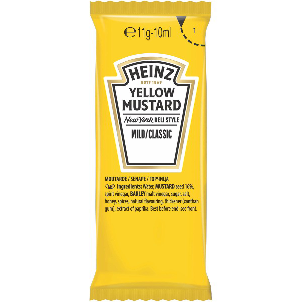 Vendita YELLOW MUSTARD BUSTINA HEINZ 10 ML X 200 PEZZI all'ingrosso ...