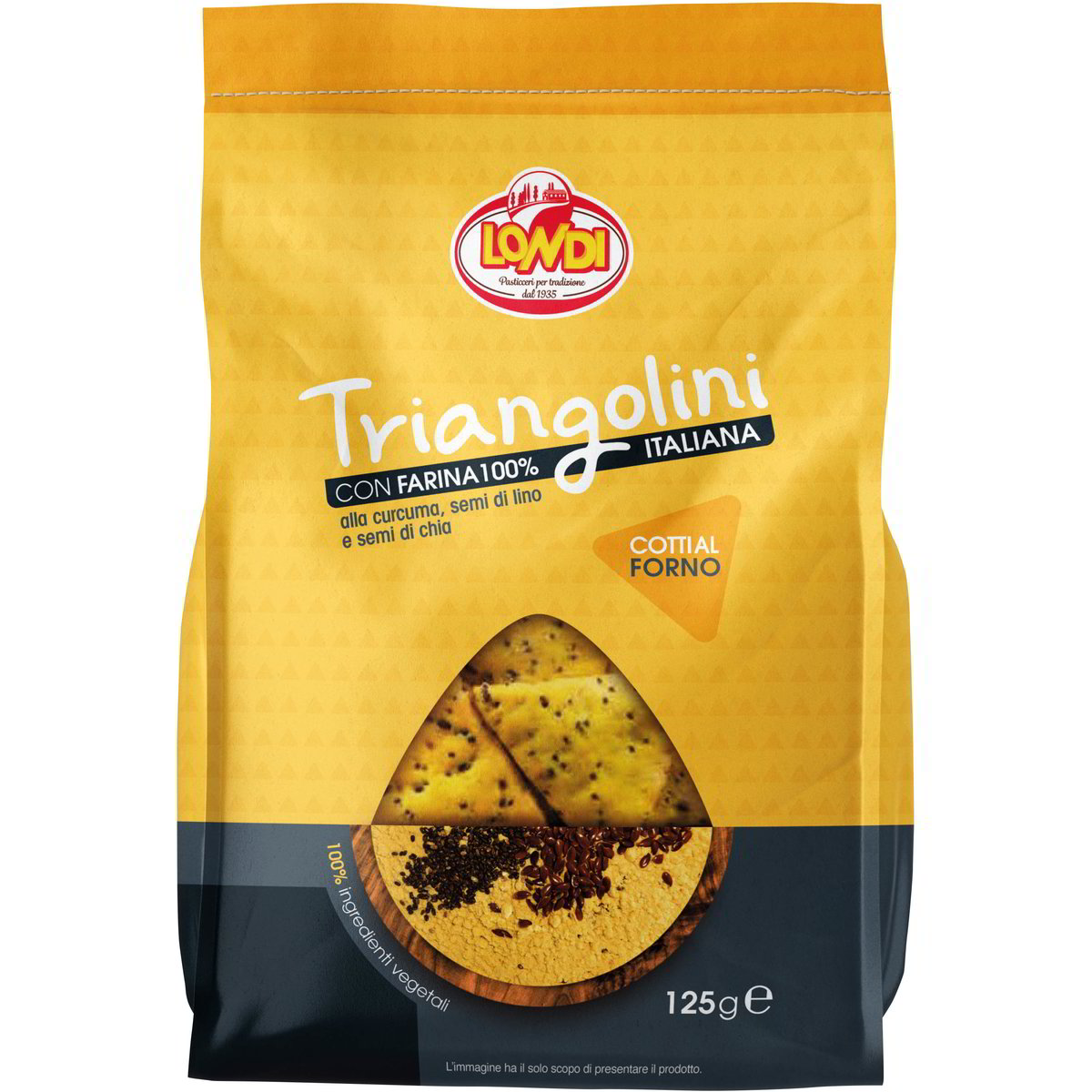 Vendita SNACK TRIANGOLINI CURCUMA LONDI 125 G all'ingrosso. Grissini e ...
