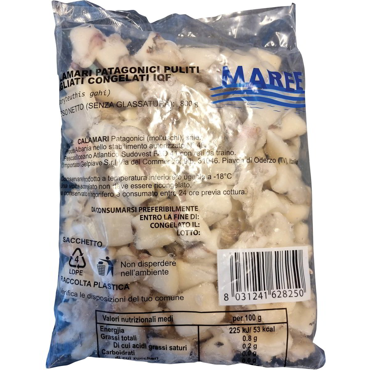 Vendita CALAMARI PATAGONICI PULITI ANELLI E CIUFFI CONGELATI NETTO ...