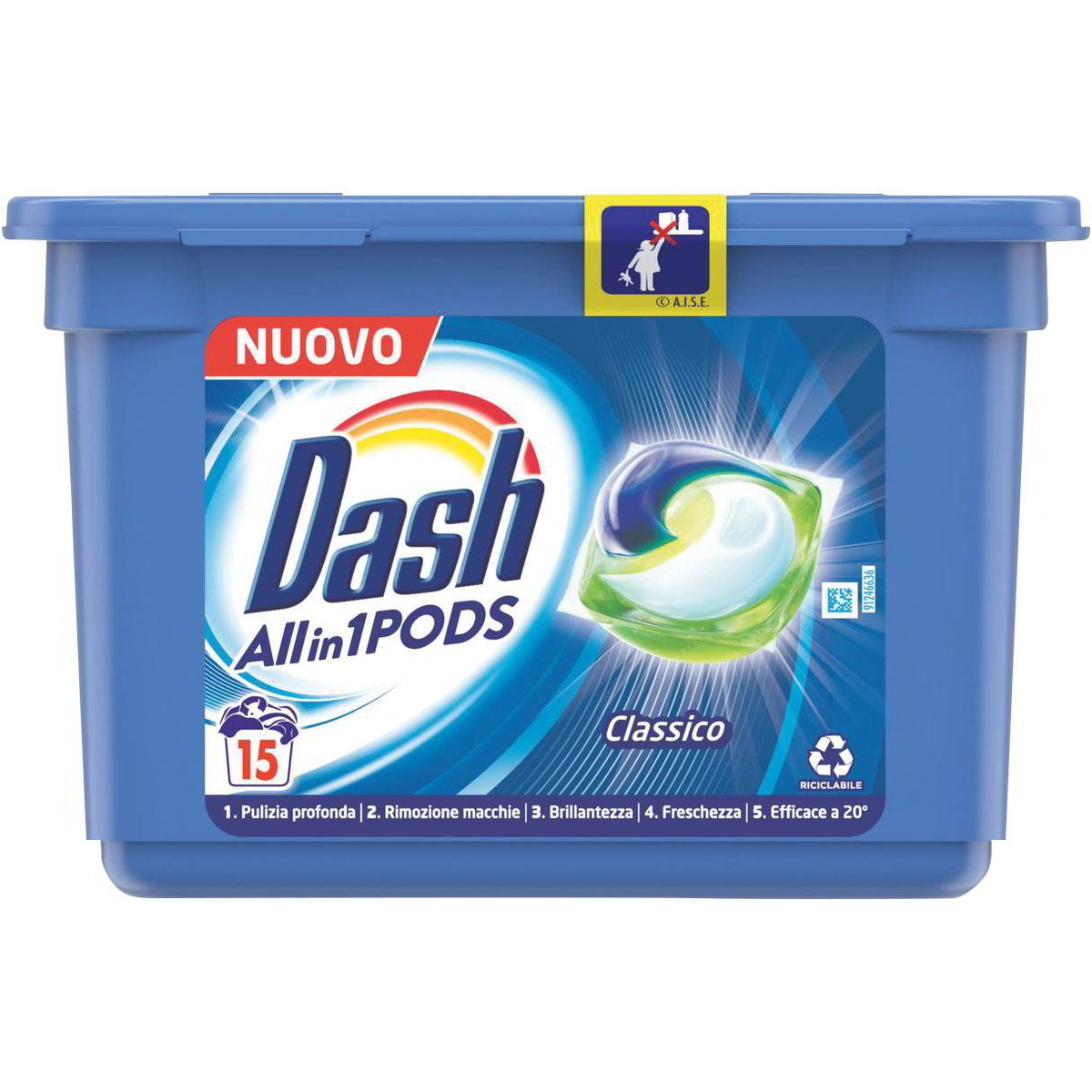 Vendita DASH PODS ALL IN 1 CLASSICO 15 PEZZI all'ingrosso. Pulizia ...
