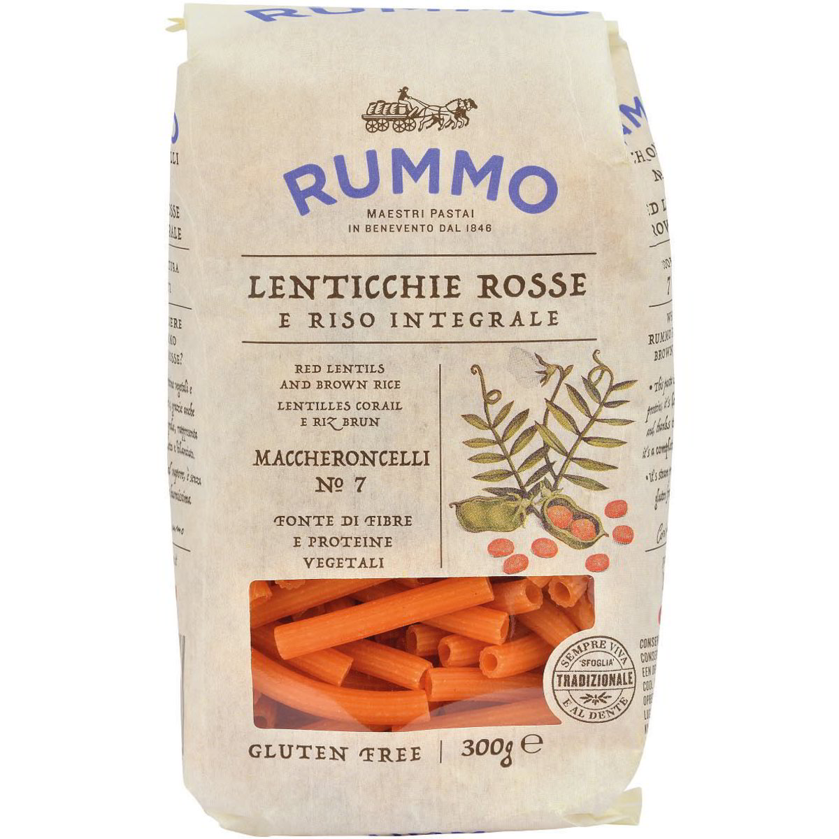 Vendita MACCHERONCELLI LENTICCHIE E RISO INTEGRALE SENZA GLUTINE RUMMO ...