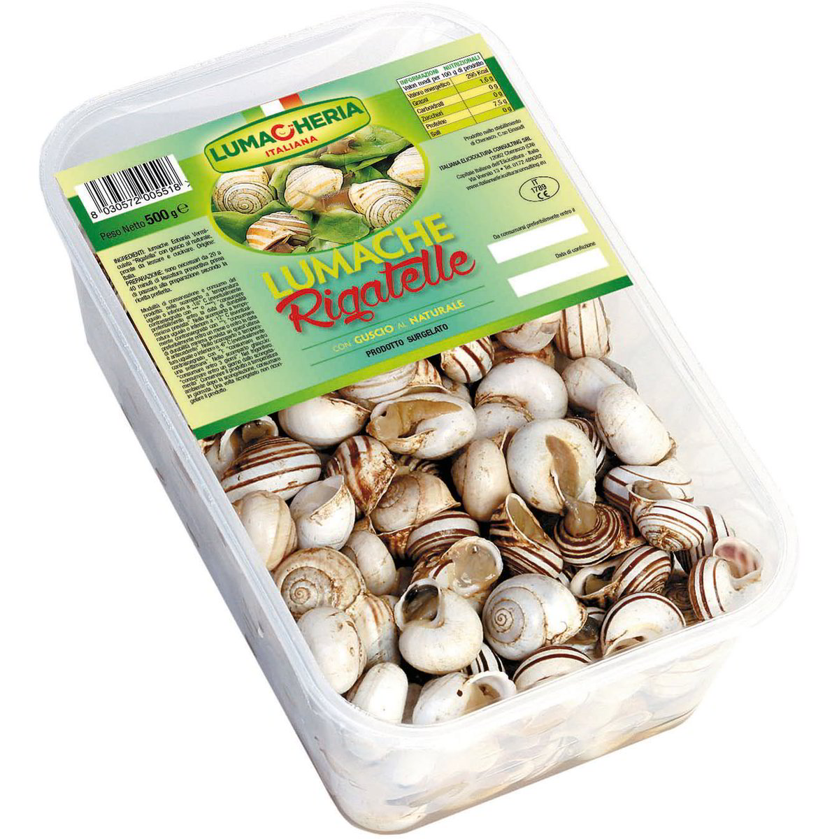 Vendita LUMACHE RIGATELLE SURGELATE 1 KG all'ingrosso. Surgelati carne ...