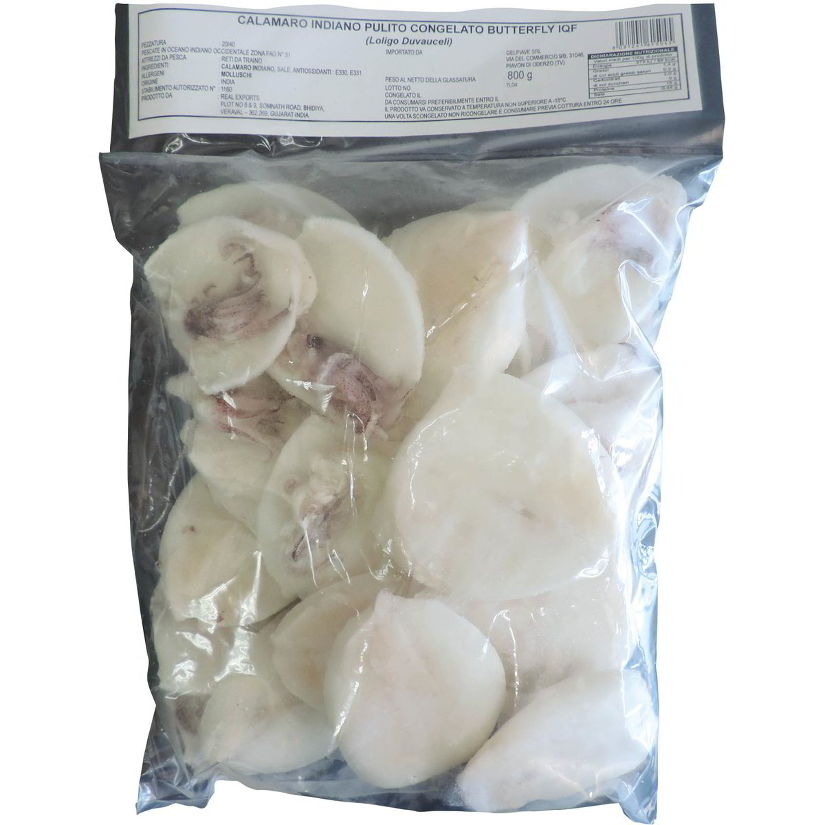 Vendita CALAMARI INDOPACIFICO 20/40 TAGLIATI CON PELLE CONGELATI IQF ...