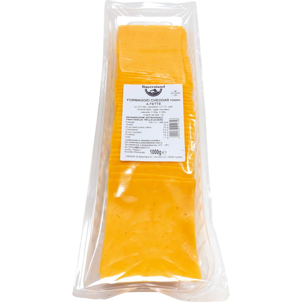 Vendita CHEDDAR A FETTE BAYERNLAND 1 KG all'ingrosso. Formaggi molli ...