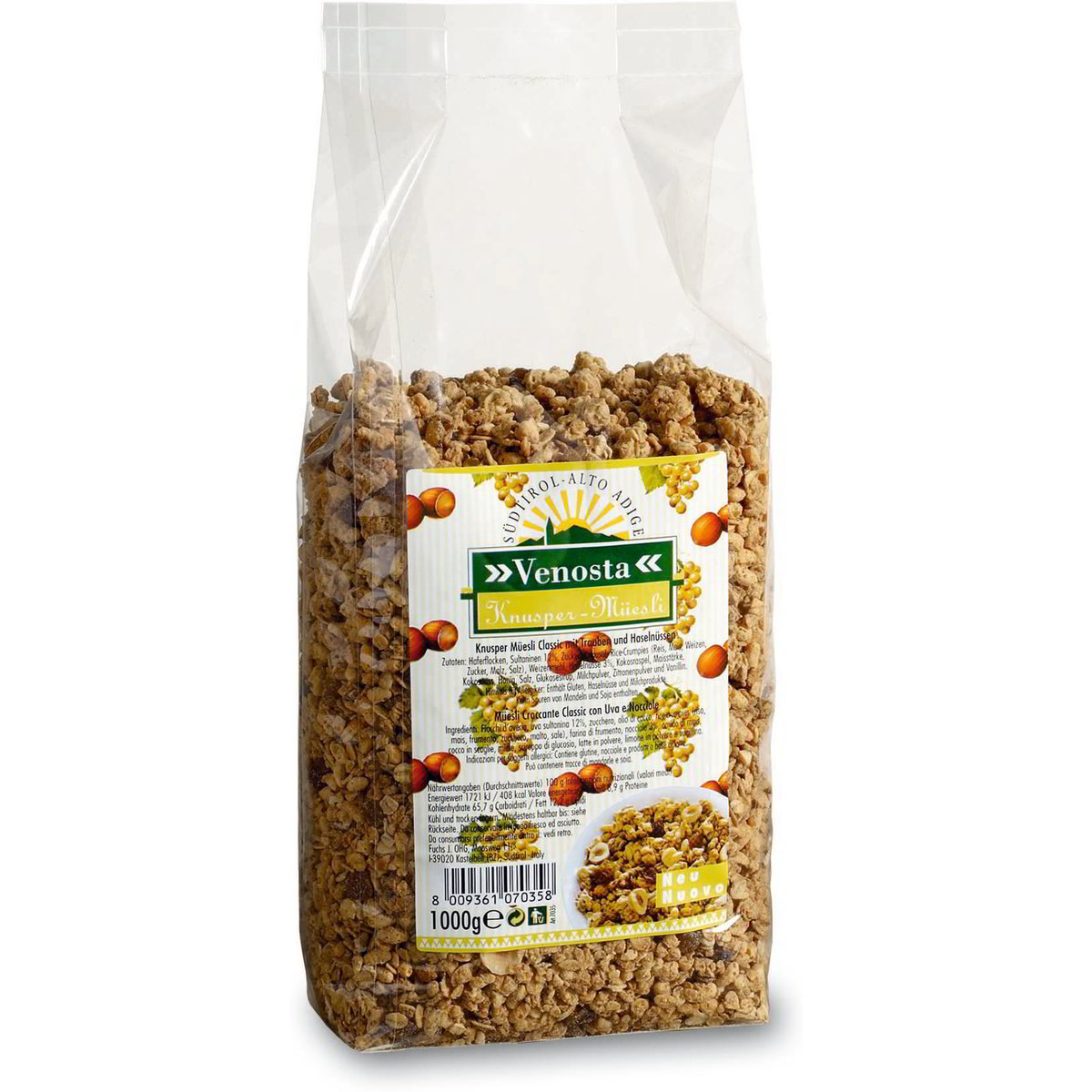 Vendita MUESLI CROCCANTE CLASSICO VENOSTA 1 KG all'ingrosso. Cereali ...
