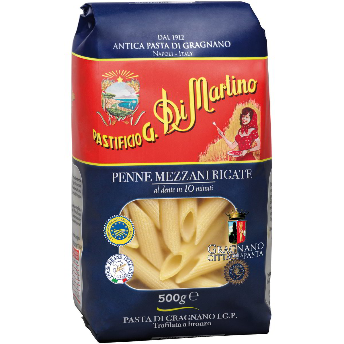 Vendita PENNE MEZZANI RIGATE IGP DI MARTINO 500 G all'ingrosso. Pasta ...