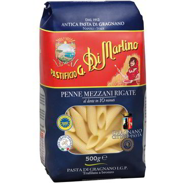 Vendita PENNE MEZZANI RIGATE IGP DI MARTINO 500 G all'ingrosso. Pasta ...