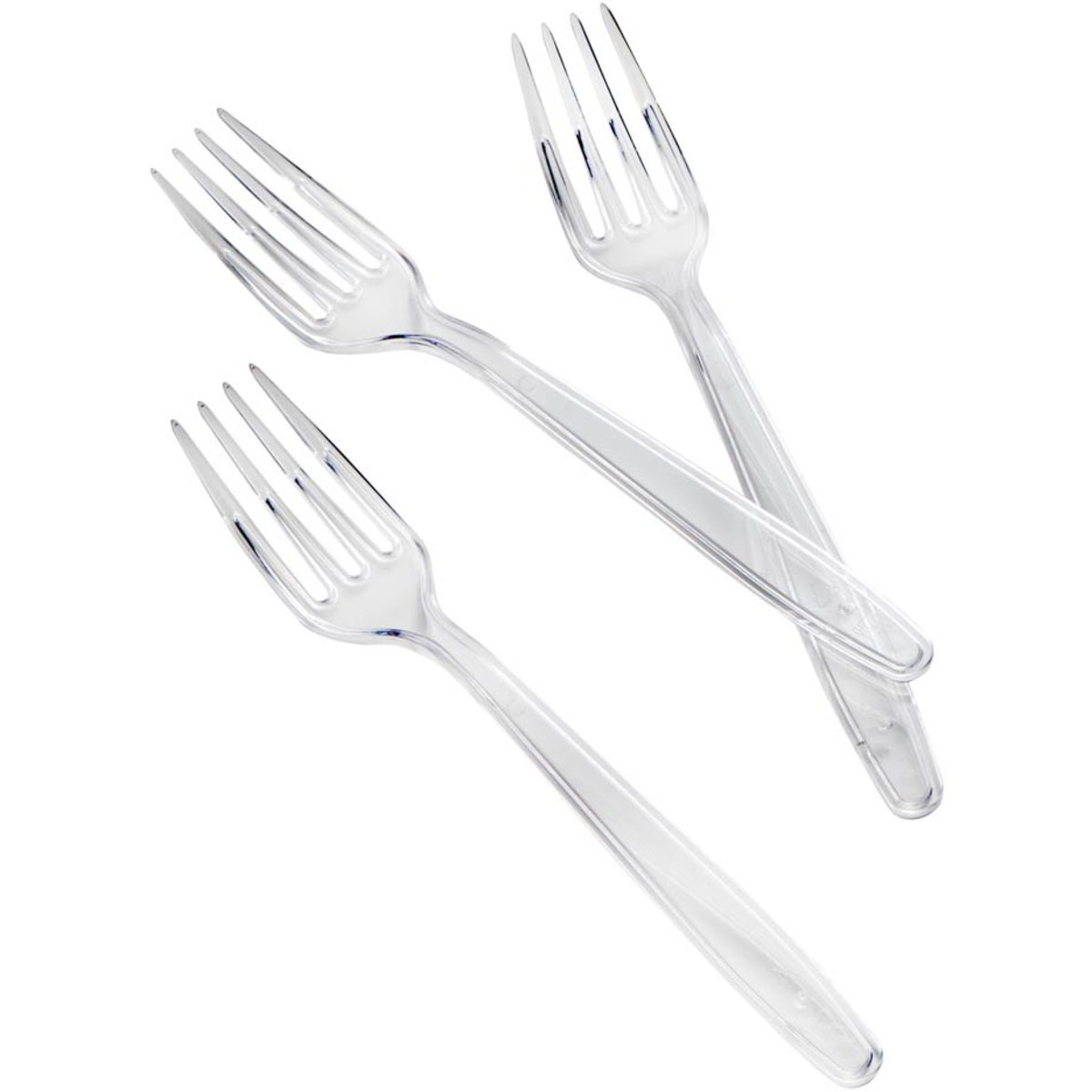 Vendita FORCHETTA PLASTICA TRASPARENTE 100 PEZZI all'ingrosso. Posate ...
