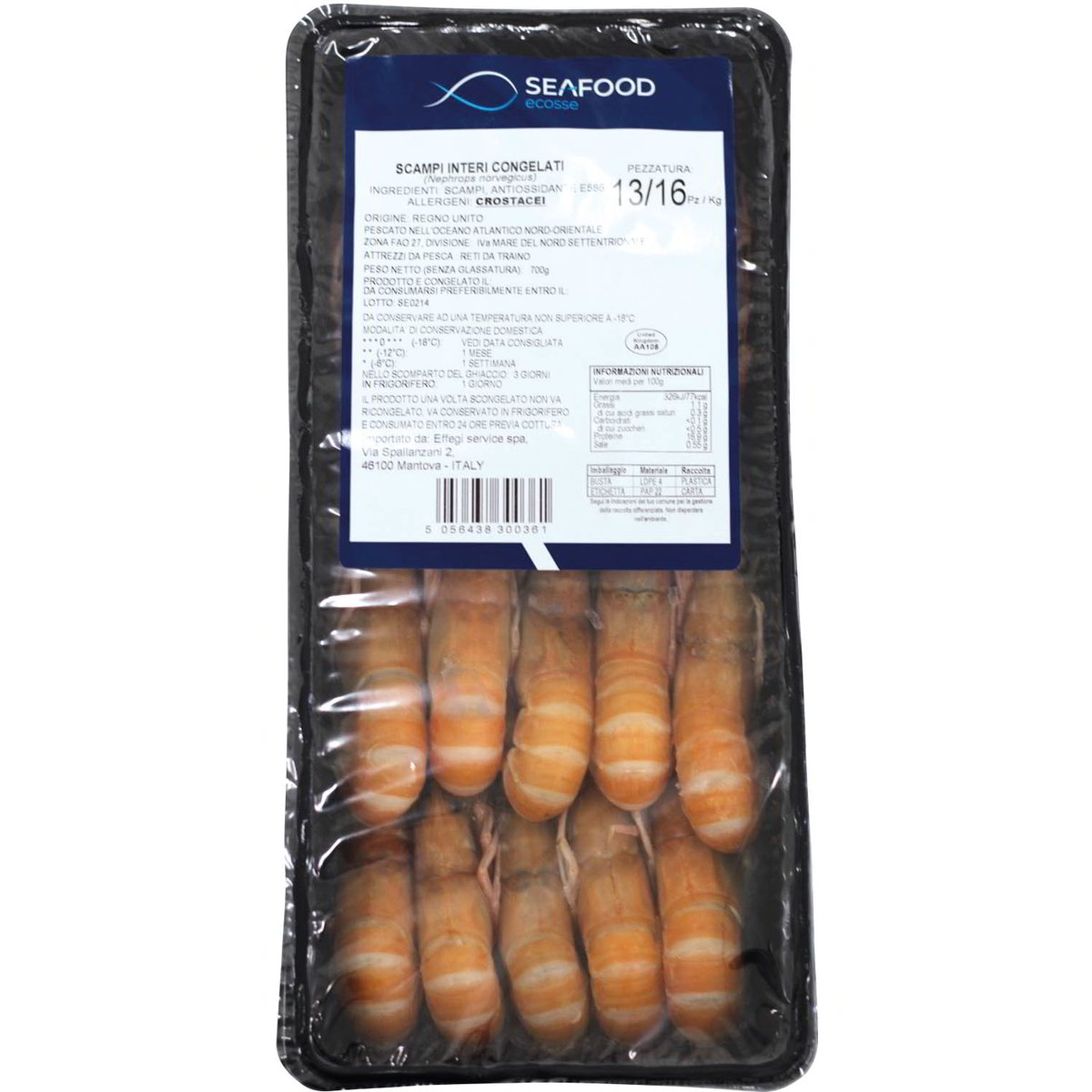 Vendita SCAMPI SCOZIA INTERI 13/16 CONGELATI PESO NETTO (SENZA ...