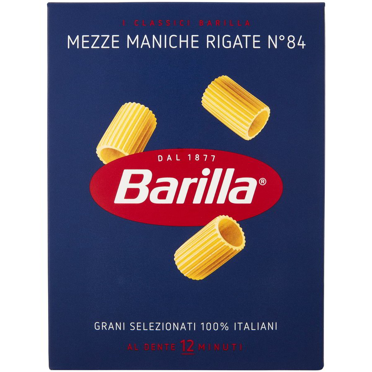 Vendita MEZZE MANICHE RIGATE N84 BARILLA all'ingrosso. Pasta di semola ...