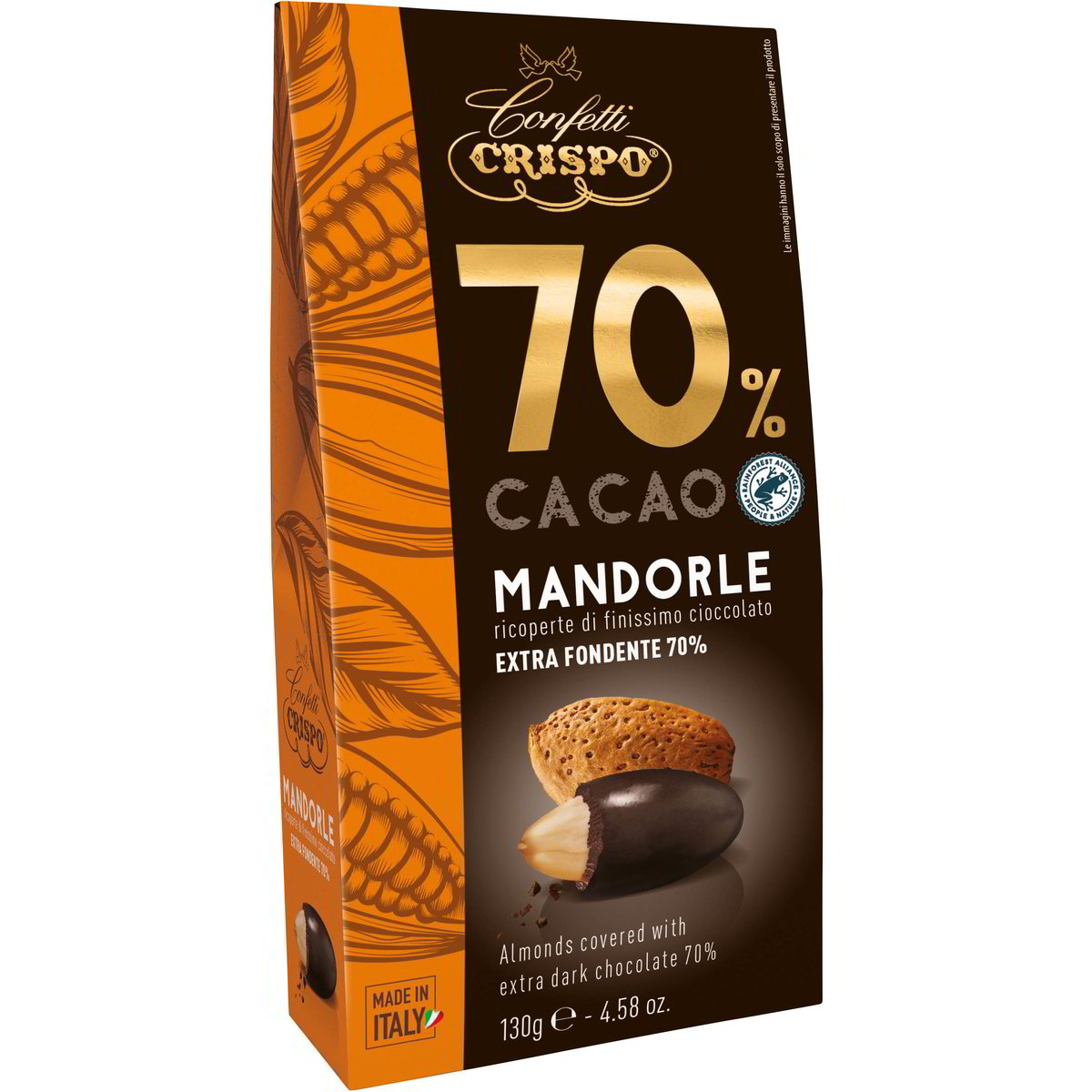 Vendita CRISPO MANDORLE RICOPERTE DI CIOCCOLATO EXTRA FONDENTE 70% all ...