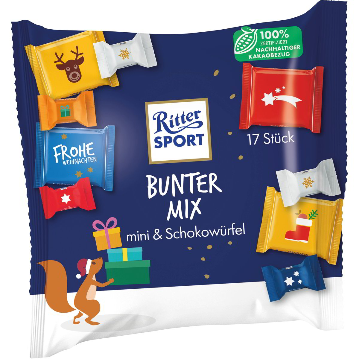 Vendita RITTER POUCH NATALE MIX 195 G all'ingrosso. Cioccolato confezioni regalo all'ingrosso - Zona