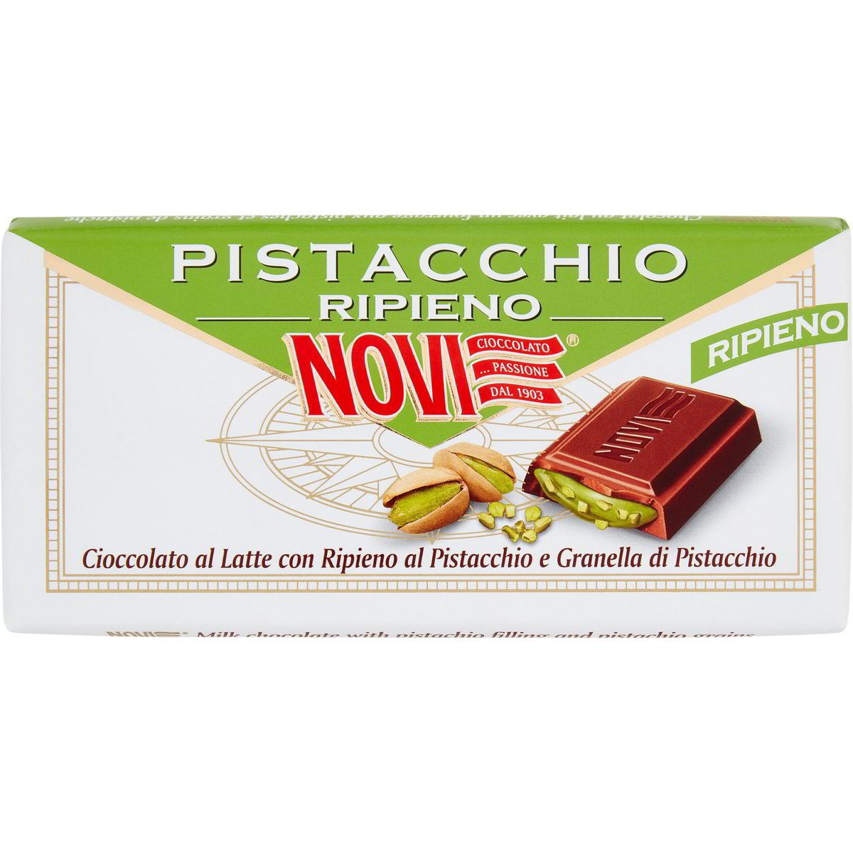 Vendita NOVI TAVOLETTA DI CIOCCOLATO AL LATTE RIPIENA DI PISTACCHIO 105 ...