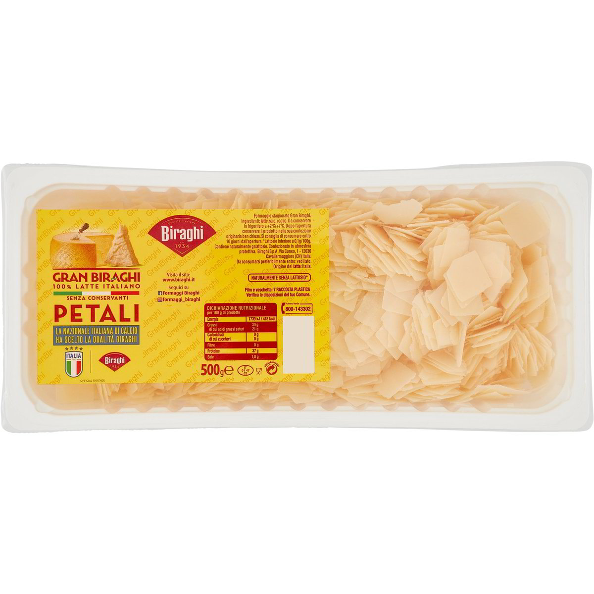 Vendita PETALI DI FORMAGGIO VASCHETTA GRANBIRAGHI 500 G all'ingrosso ...