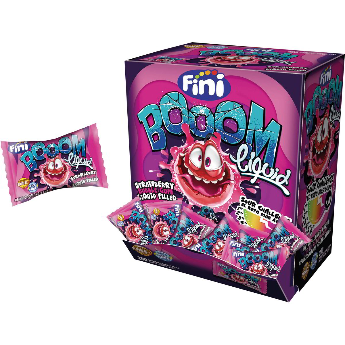 Vendita FINI BOOM LIQUID FRAGOLA EXPO 200 PEZZI all'ingrosso. Chewing ...