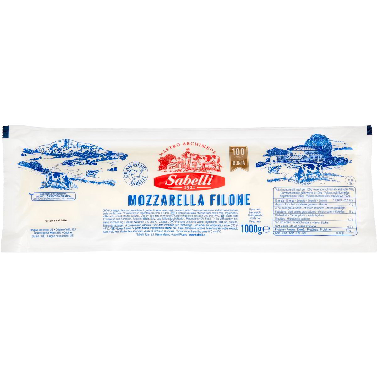 Vendita MOZZARELLA FILONE SABELLI 1 KG all'ingrosso. Mozzarella all ...