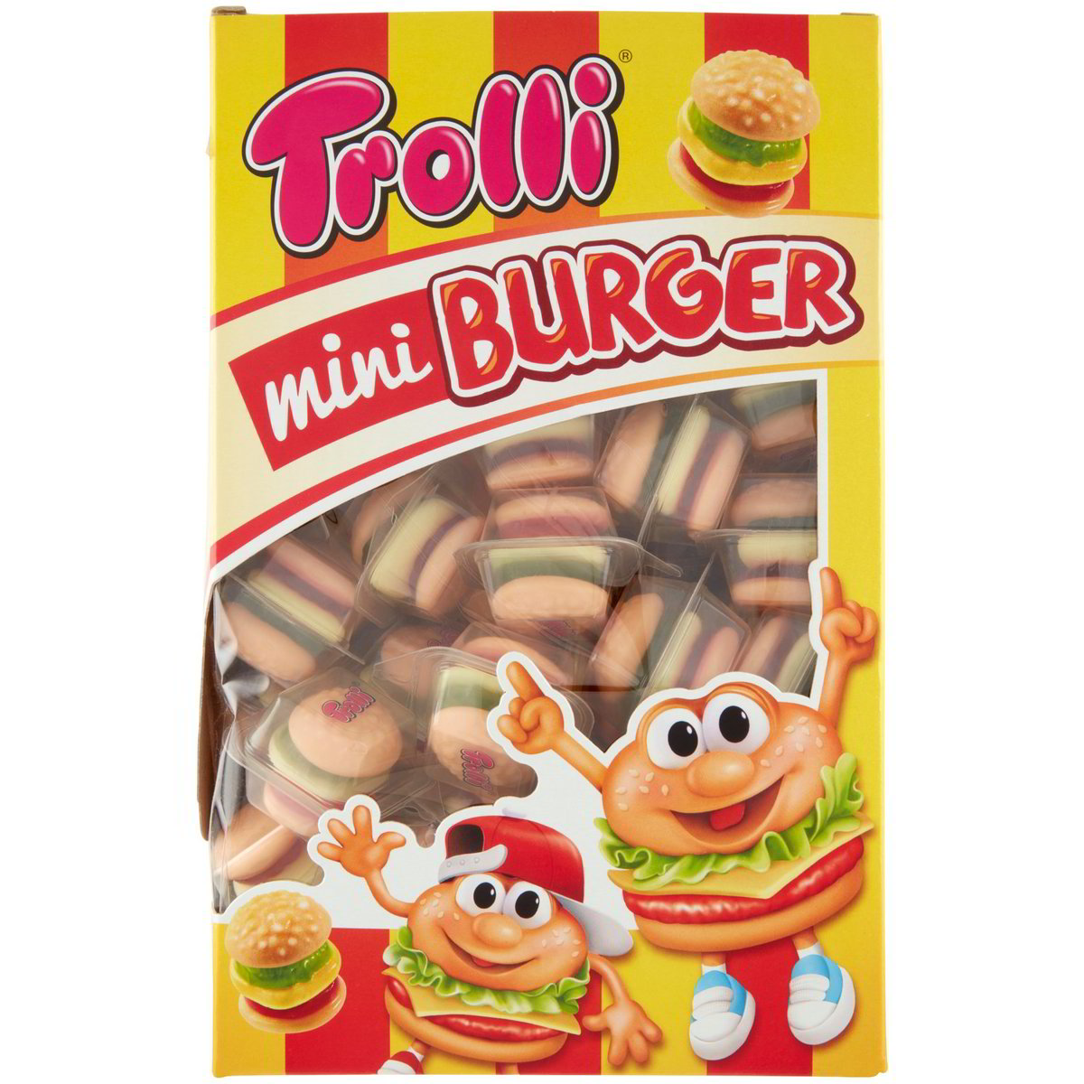 Vendita TROLLI MINI BURGER BOX 10 G X 80 PEZZI all'ingrosso. Caramelle ...