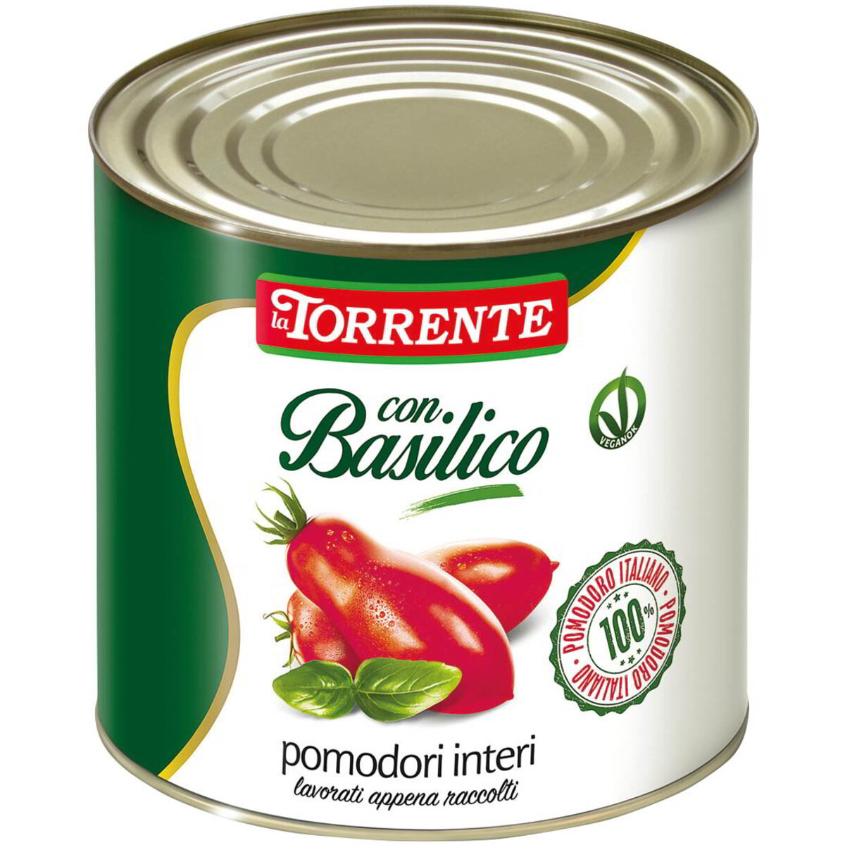 Vendita LA TORRENTE POMODORI PELATI INTERI CON BASILICO 2,5 / 1,5 KG ...