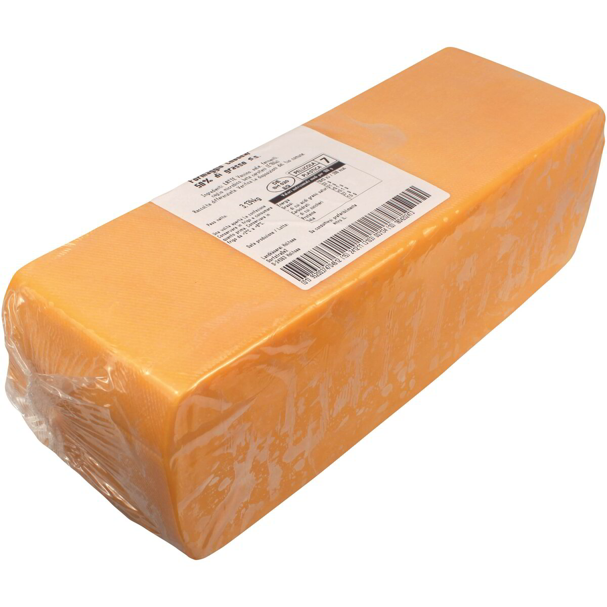 Vendita CHEDDAR 50% BLOCCO 3.3 KG CIRCA all'ingrosso. Formaggi molli ...